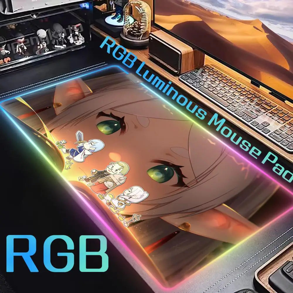 Frieren: Beyond Journey’s End RGB Mouse Pad – Chibi Companions & Frier ...